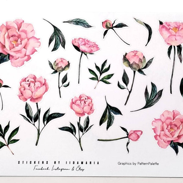 Peonies Stickers - Etsy