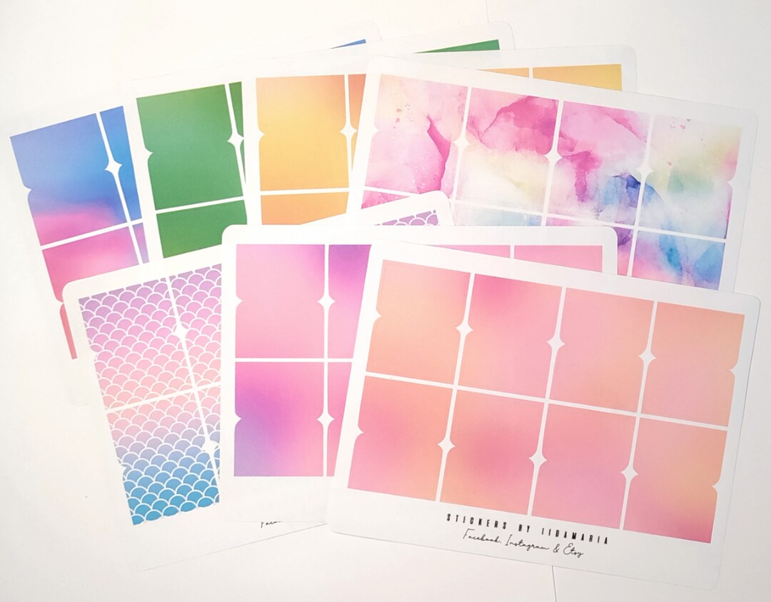 Planner Tab -stickers, Colorful Watercolor Tabs - Etsy