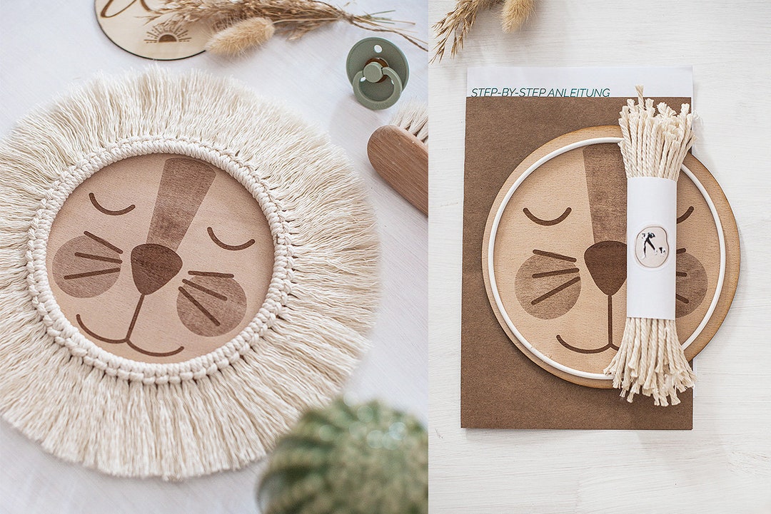 Craft Set Children's Room Decoration DIY Set Macrame Lion Instructions ...
