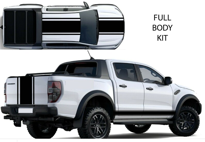 Fits Ford Ranger Graphics Kit Bonnet Roof Rear Side Stripes Decals ...