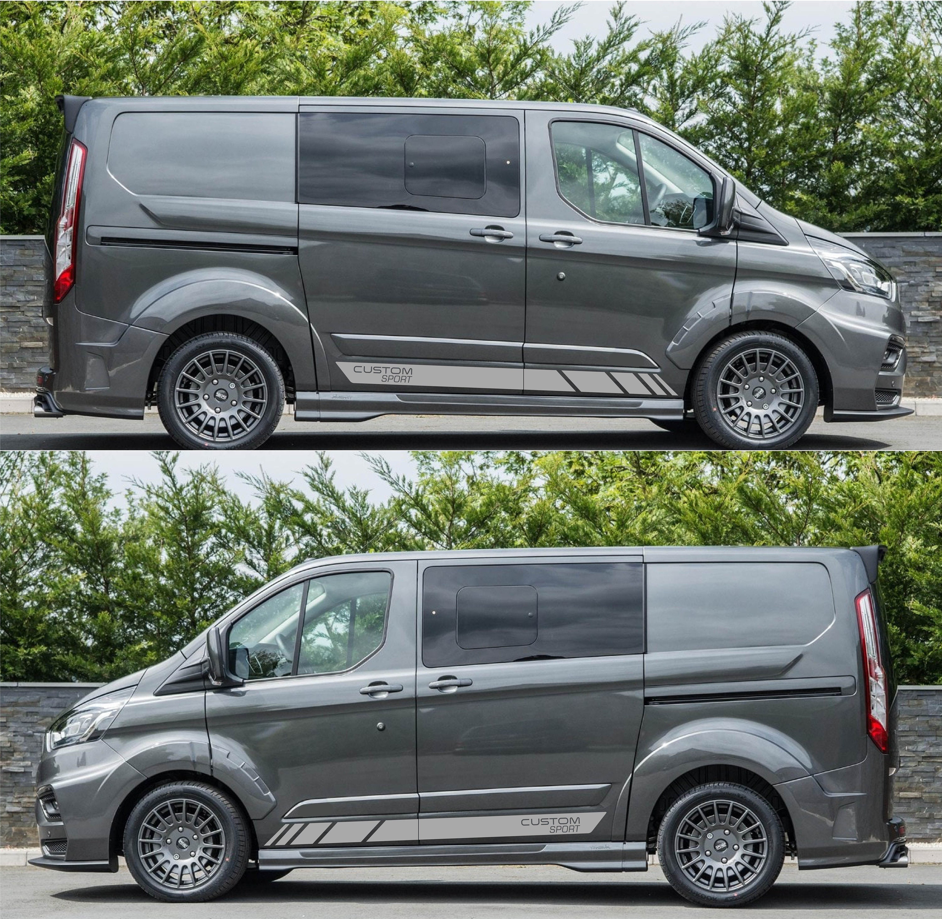 Ford Transit Custom Side Stripes Decal Any Colour Stickers Both Sides ...