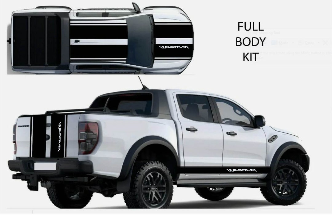 Fits Ford Ranger Graphics Kit Bonnet Roof Rear Side Stripes Decals ...