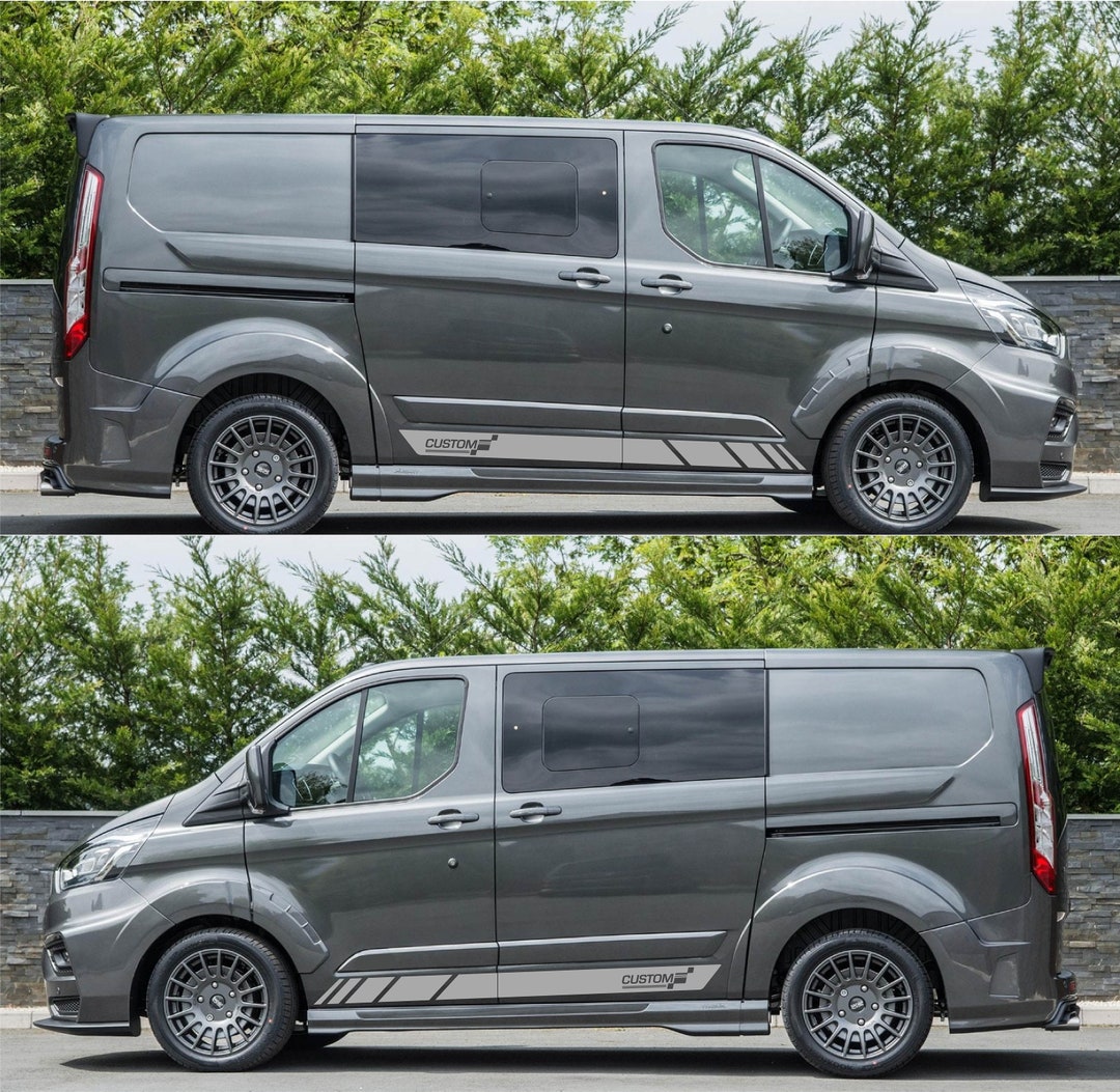 Ford Transit Custom Side Stripes Decal Any Colour Stickers Both Sides ...