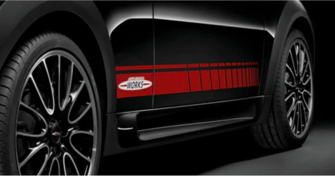 Fits Mini Cooper JCW Side Stripes Decal Any Colour Stickers Graphics ...