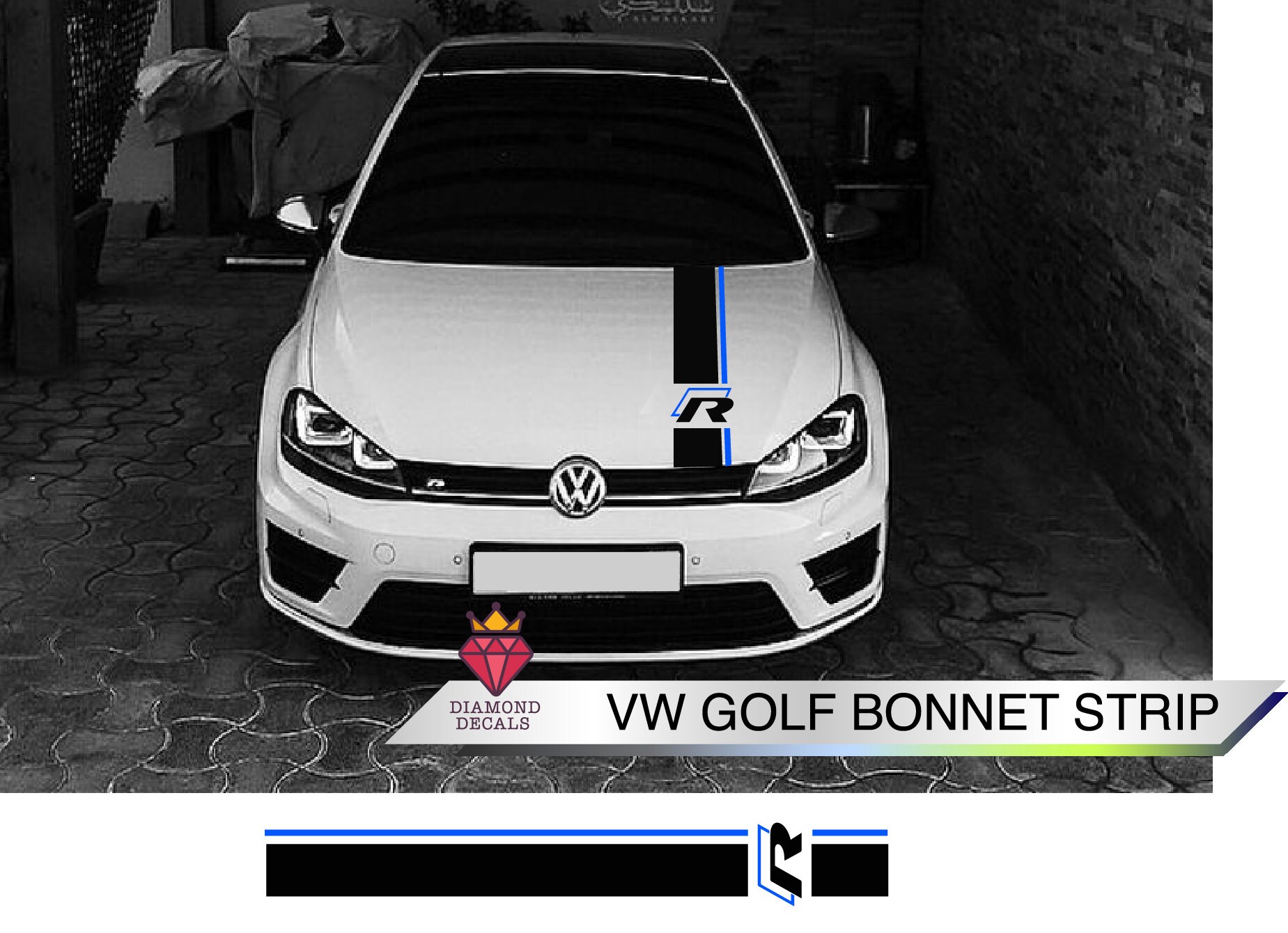 Fits Volkswagen Golf Bonnet Strip Any Year Vinyl Graphics - Etsy