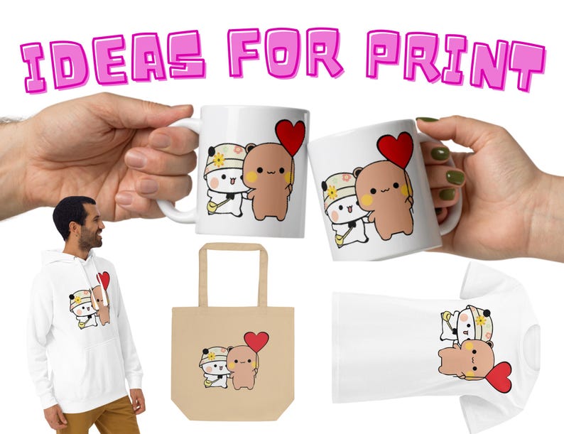 Bubu Dudu Mega Pack • 100 + Cute Panda and Bear Graphics • Kawaii PNG ...