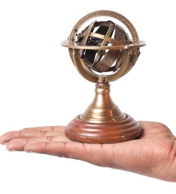 Brass Armillary Sphere Globe Clock Spherical Astrolabe Compass | Etsy UK