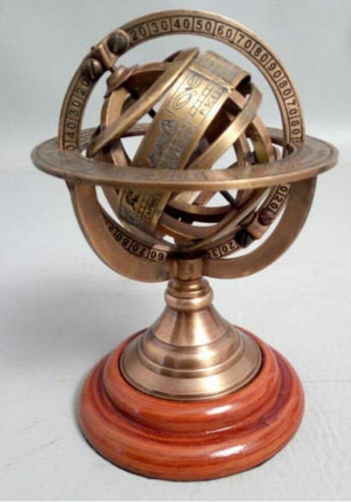 Brass Armillary Sphere Globe Clock Spherical Astrolabe Compass | Etsy UK