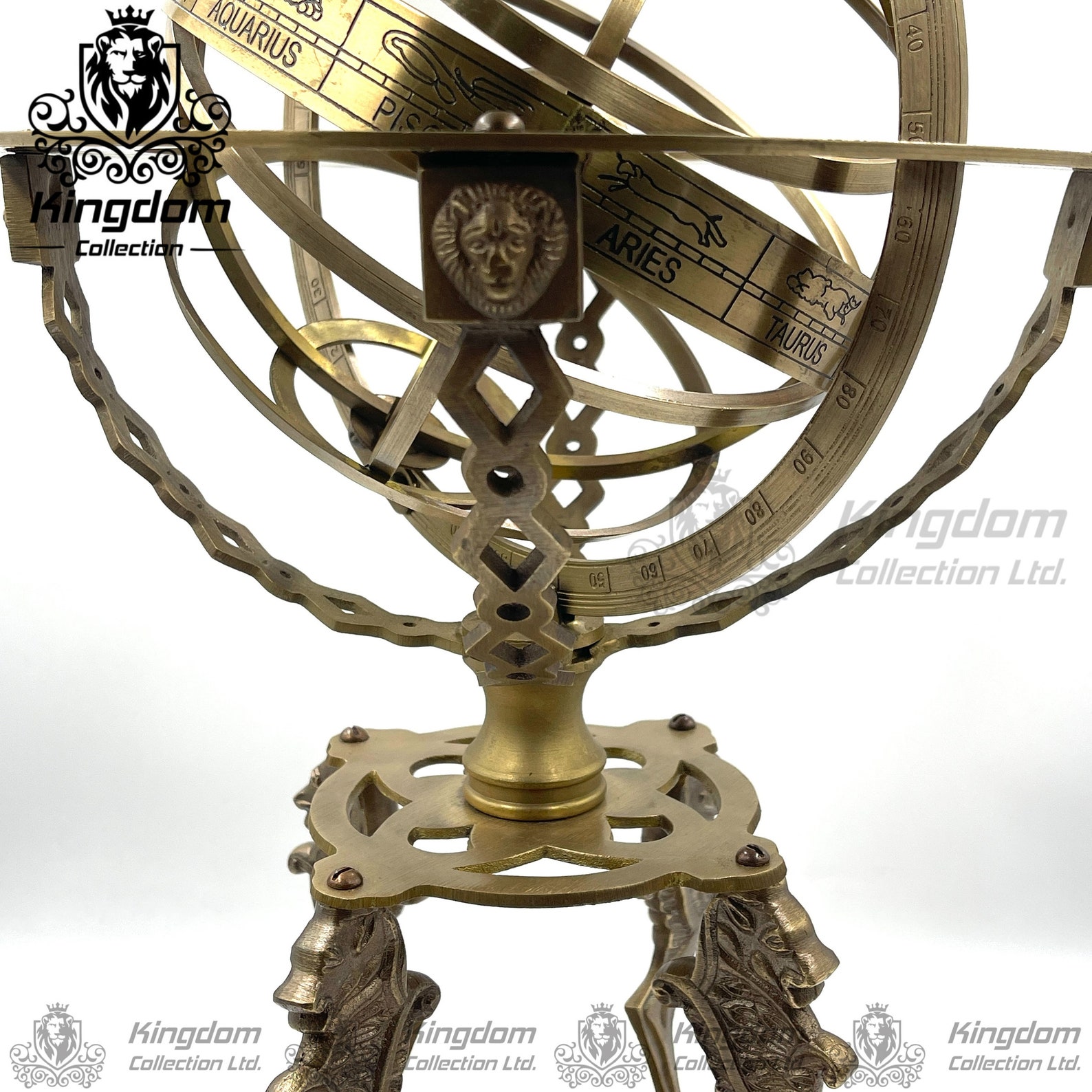 Brass Armillary Sphere Globe Clock Spherical Astrolabe Compass | Etsy UK