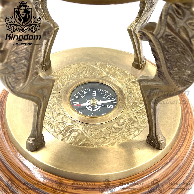 Brass Armillary Sphere Globe Clock Spherical Astrolabe Compass | Etsy UK