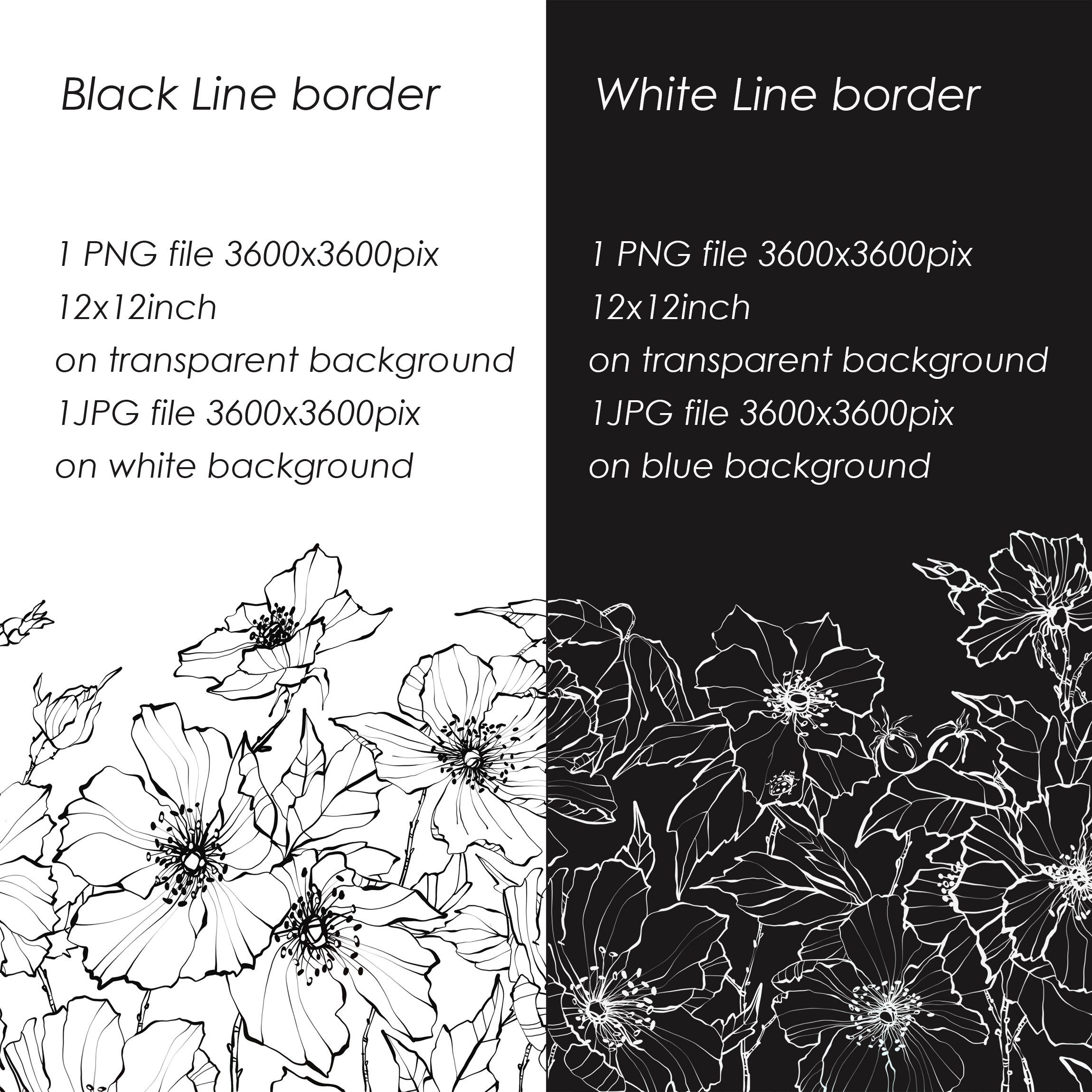 Seamless Floral Border Organic Rosehip Artistic Line on - Etsy
