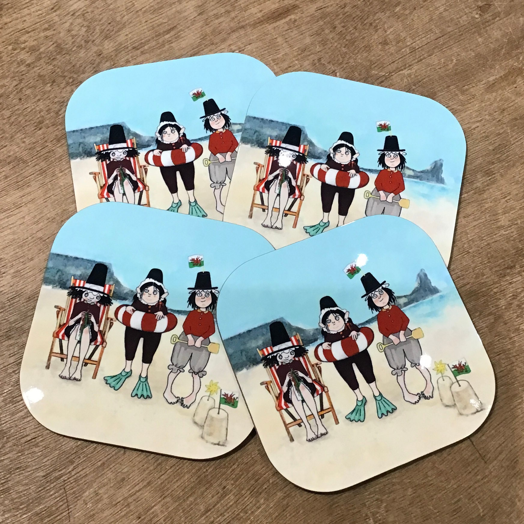 Coaster Welsh Ladies Rhossili by Odwen Welsh Gifts Welsh - Etsy UK