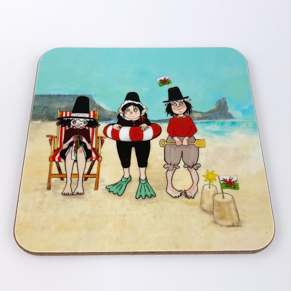 Coaster, Welsh Ladies Rhossili by Odwen, Welsh Gifts, Welsh Coaster ...
