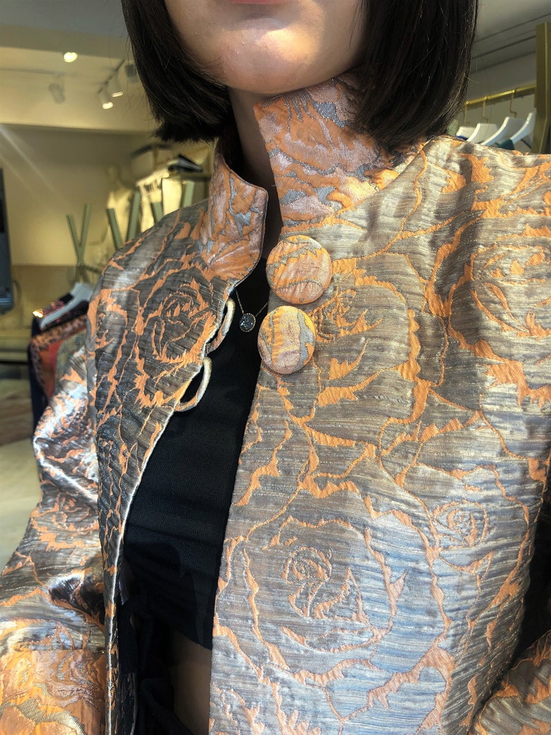 Brocade Jacket for Womenvintage Style Brocade Coatorange and - Etsy