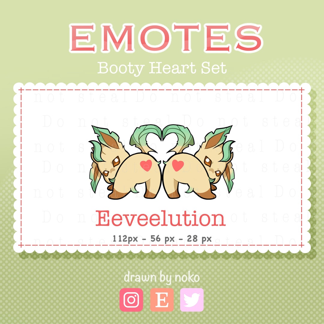 POKEMON Leafeon 2 Emotes Pack booty Heart Set for Twitch & Discord - Etsy