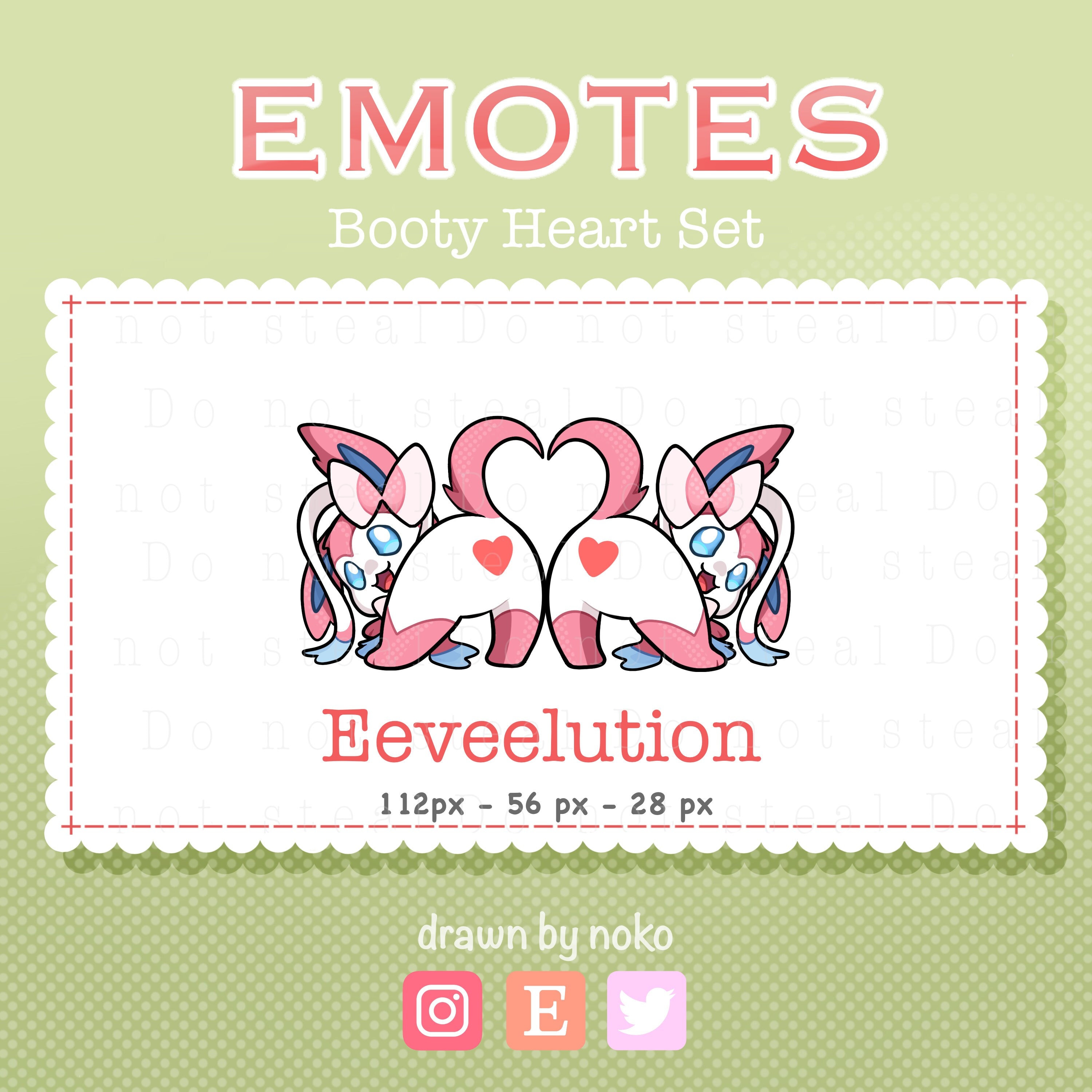 POKÉMON Sylveon 2 Emotes Pack booty Heart Set for Twitch & Discord - Etsy
