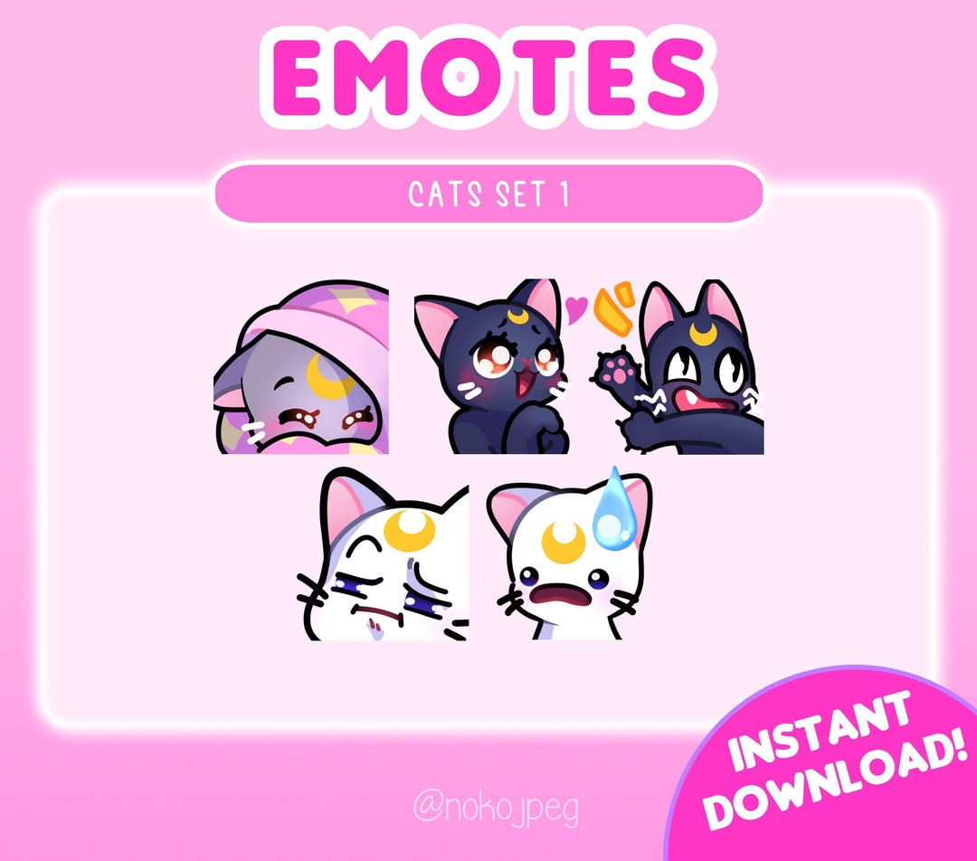 Cute Magical Cats Emotes Pack set 1 for Twitch & Discord - Etsy