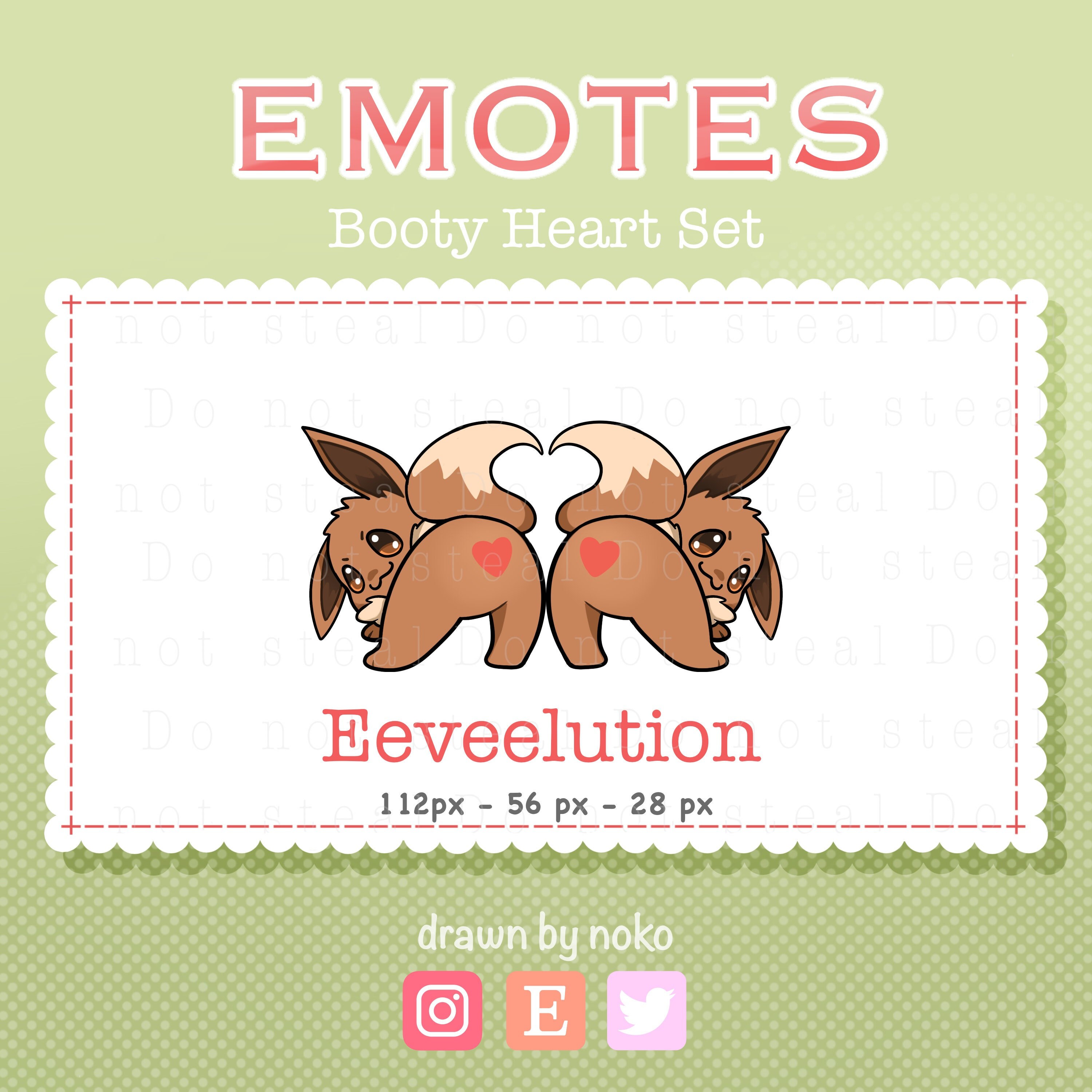 POKEMON Eevee 2 Emotes Pack booty Heart Set for Twitch & - Etsy Australia