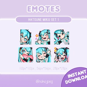 Animated Hatsune Miku Emotes for Twitch and Discord - Etsy