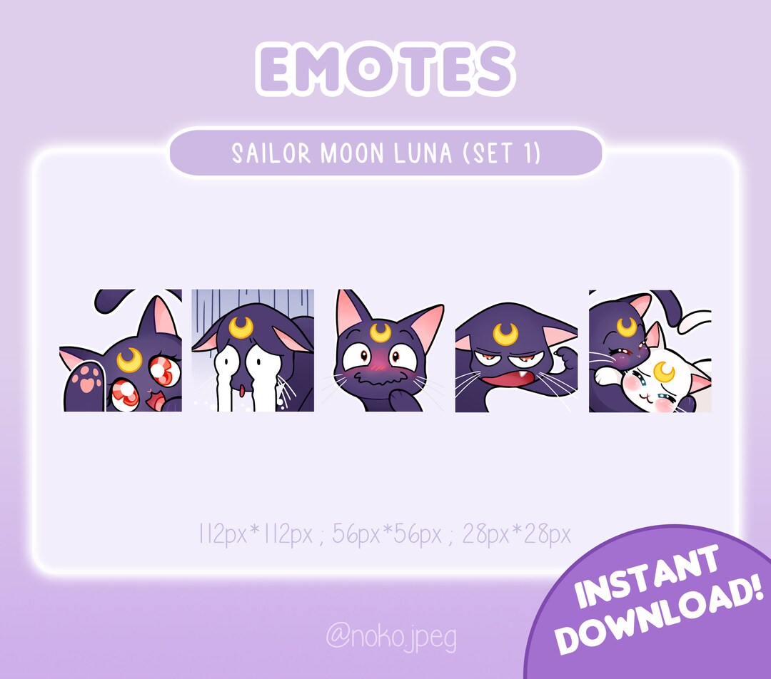 SAILOR MOON Luna and Artemis Emotes Pack set 1 for - Etsy
