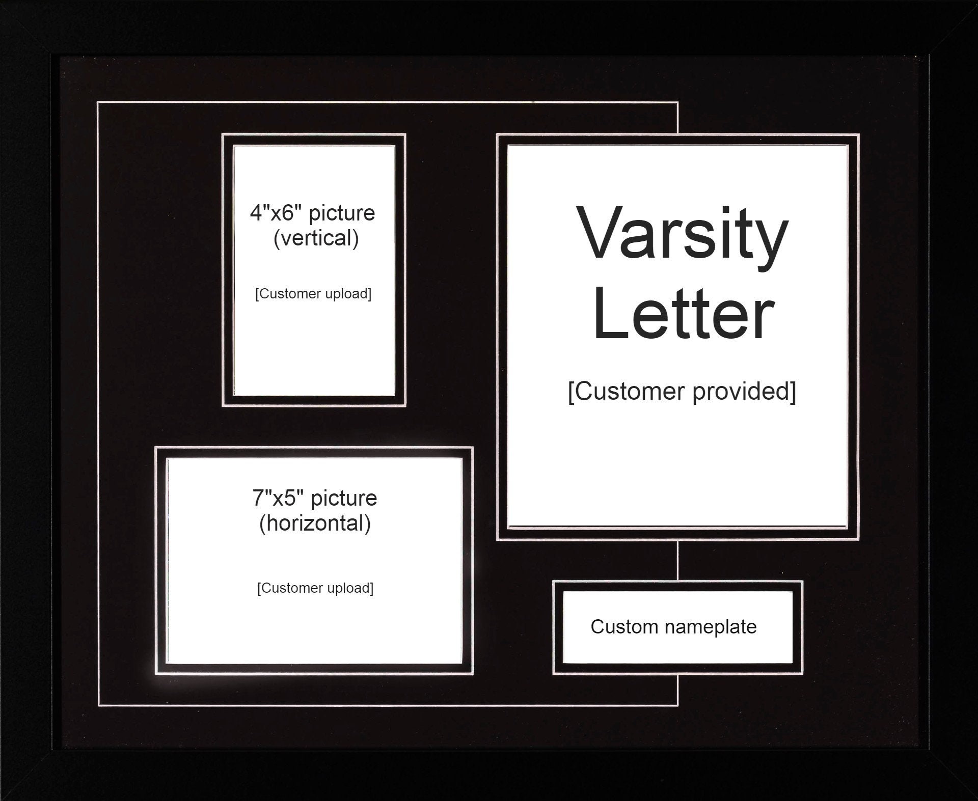 Varsity Letter Framing With 2 Pictures - Create Memorabilia for Your ...