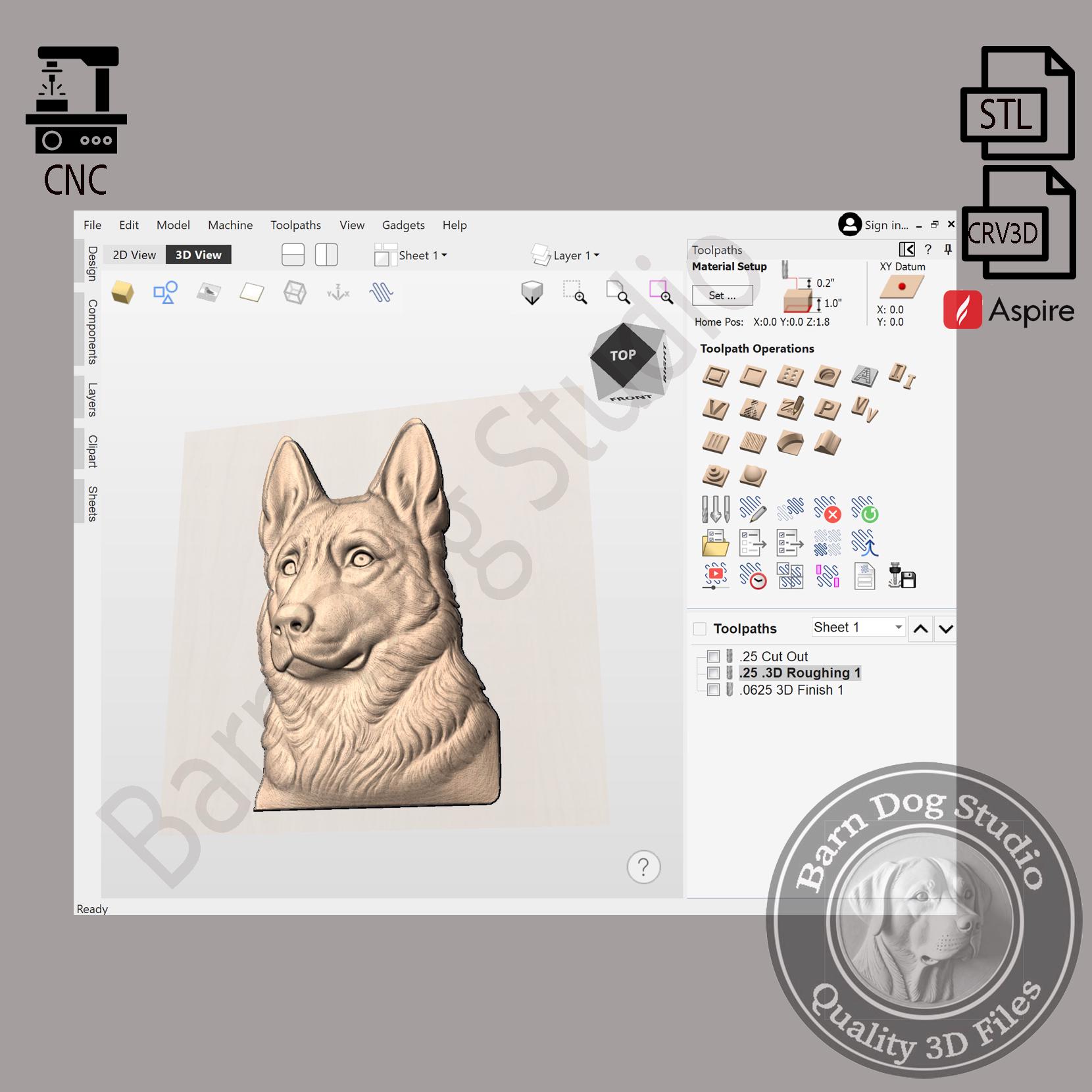 German Shepherd, Dog, Bas Relief, 3D, CNC, STL File - Etsy