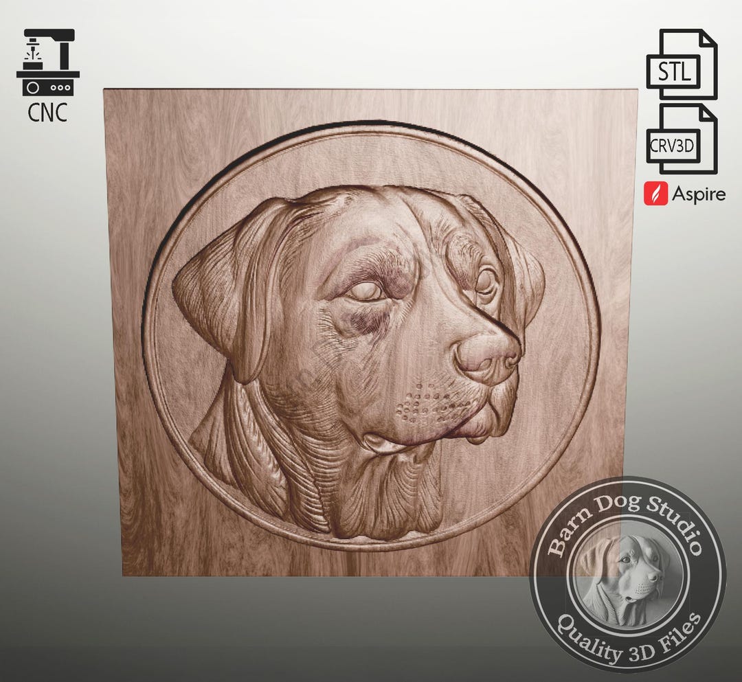 Labrador Retriever, Dog, Bas Relief, 3D, CNC, STL File, - Etsy