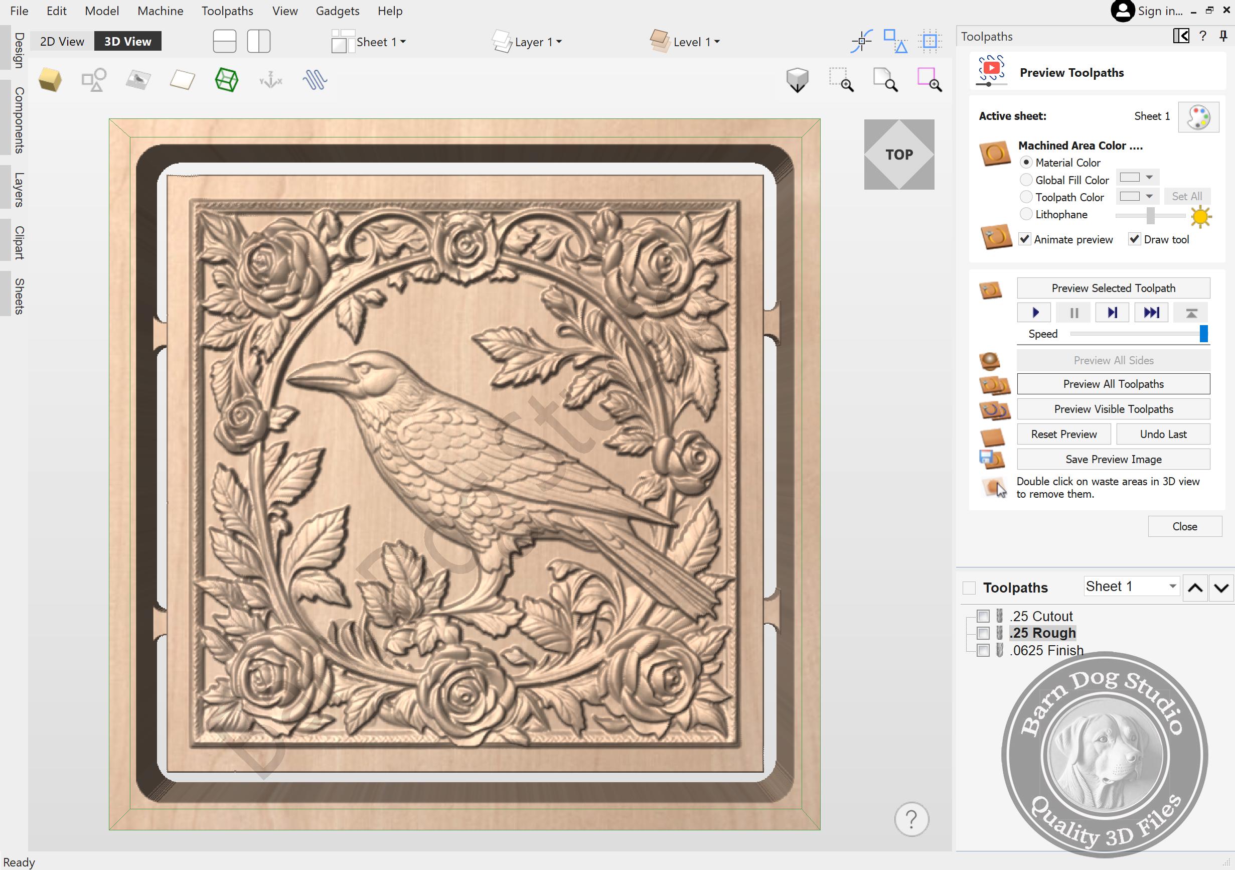Crow Bas Relief 3D STL File: CNC Router, Wood Carving (digital Download ...