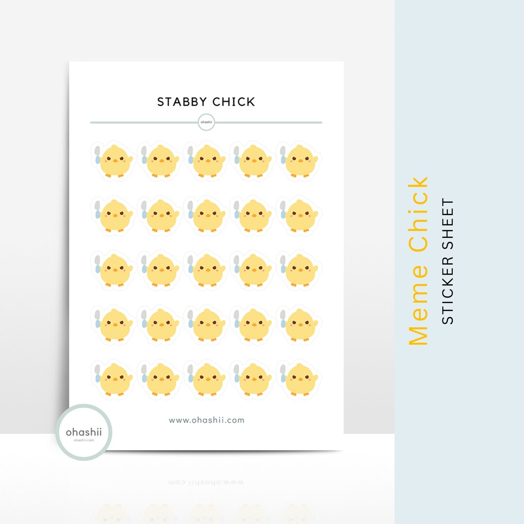 Kawaii MEME CHICK Sticker Sheet Cute Stabby Chick Sticker - Etsy