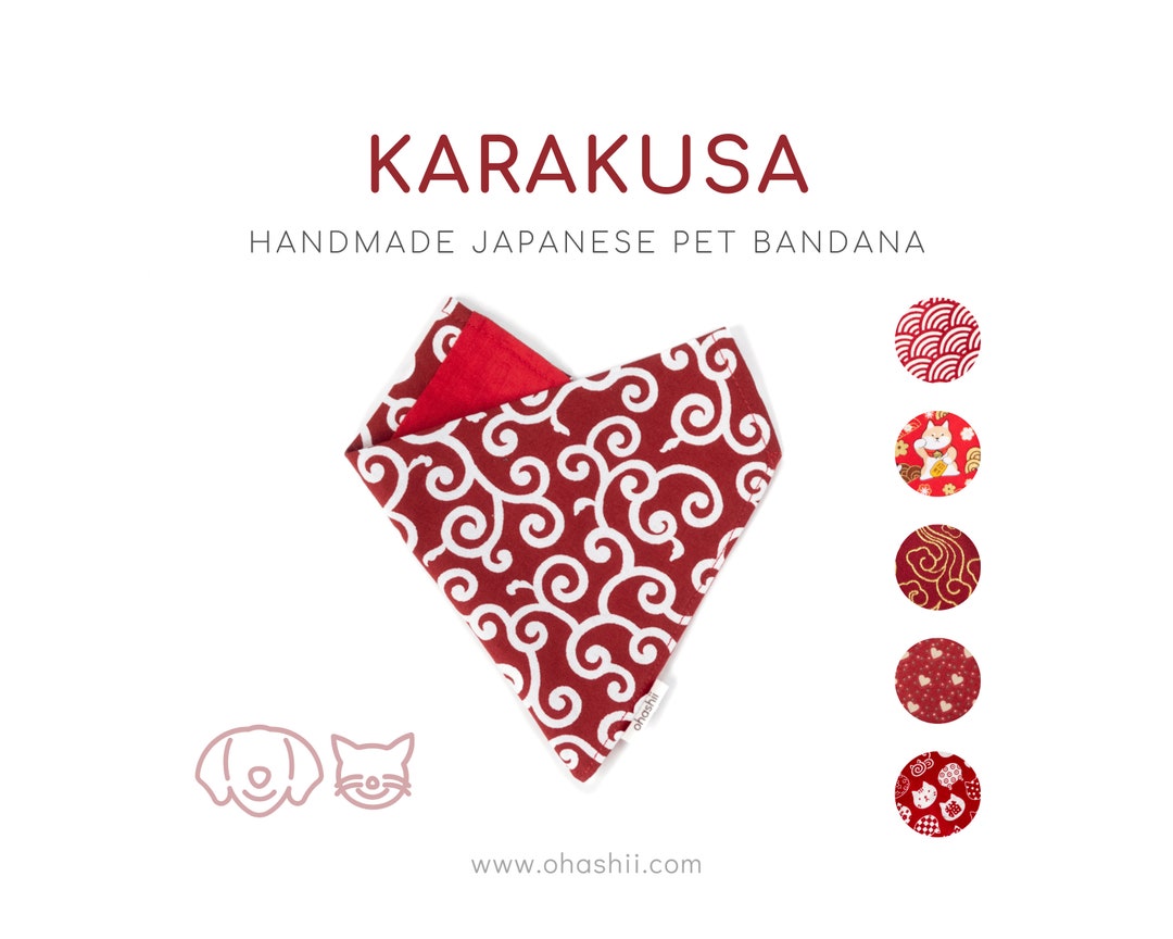 KARAKUSA: Japanese Dog Bandana | Japanese Cat Bandana | Japanese Puppy ...