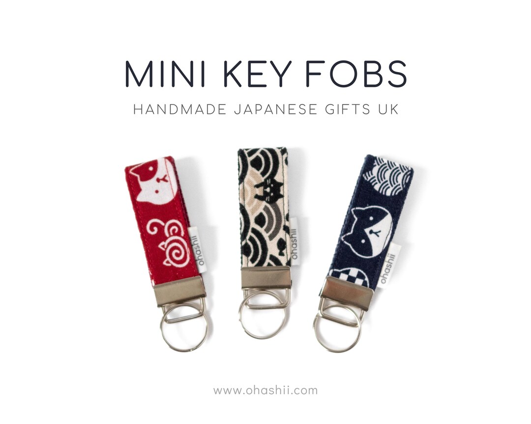 Cut Mini Key Fob & Key Wristlets Cat | Kawaii Japanese Key Chain Anime ...