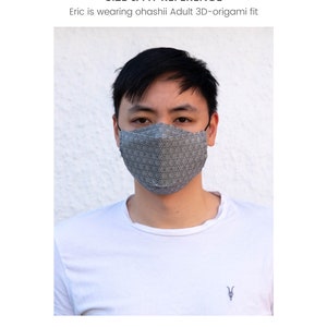 3D Kumo: Japanese Premium Origami Adult Face Mask Black & | Etsy