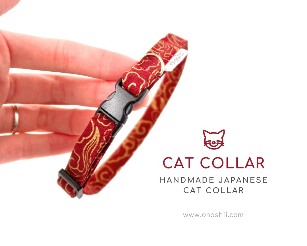 Japanese Clouds Cat Collar | Elegant Cat Collar for Wedding | Oriental ...