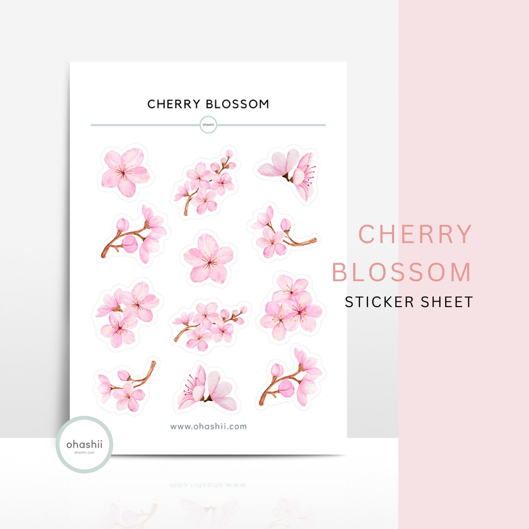 Cherry Blossom Sticker Sheet | Japanese Sakura Flower Stickers Spring ...