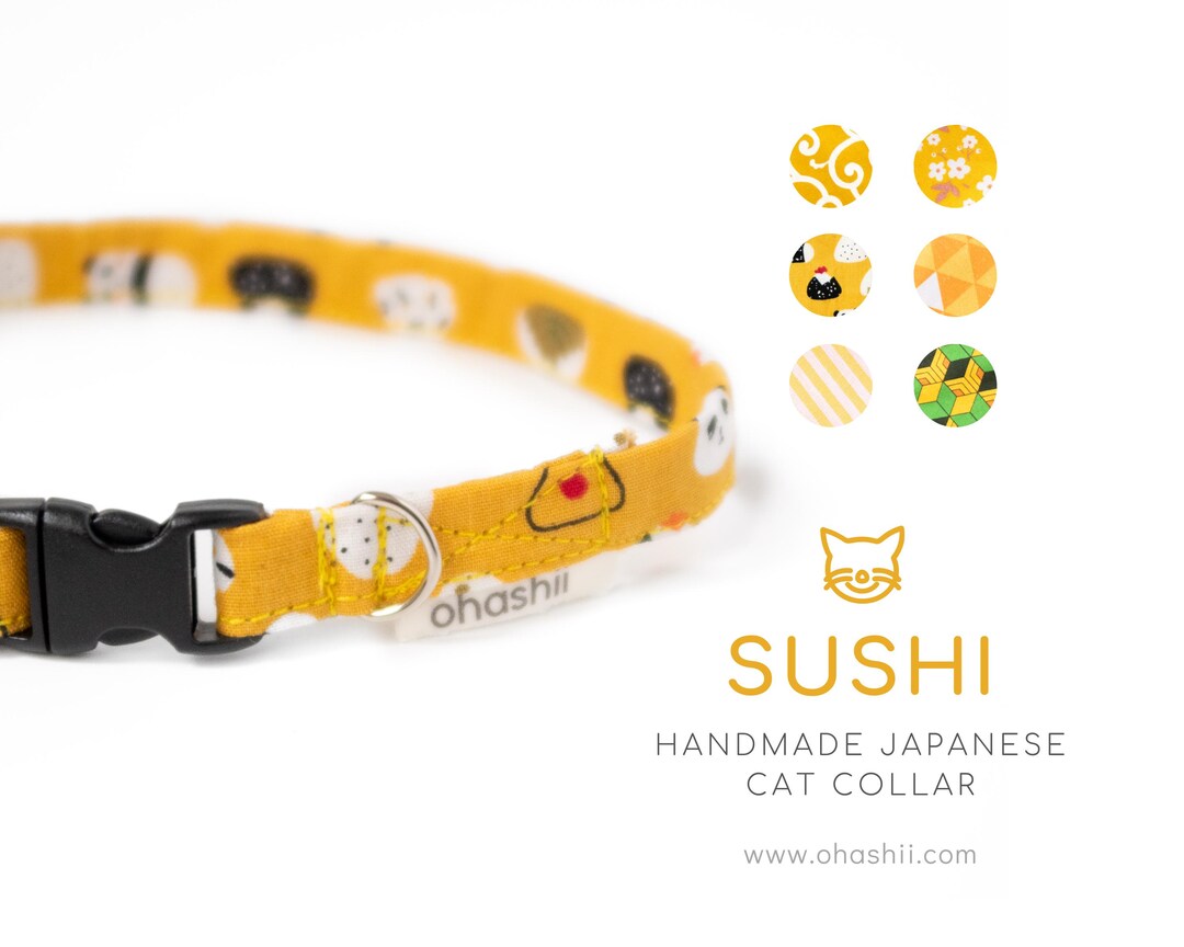 SUSHI Cat Collar | Kawaii Sushi Cat Collar Neko Kitty Collar | Japanese ...