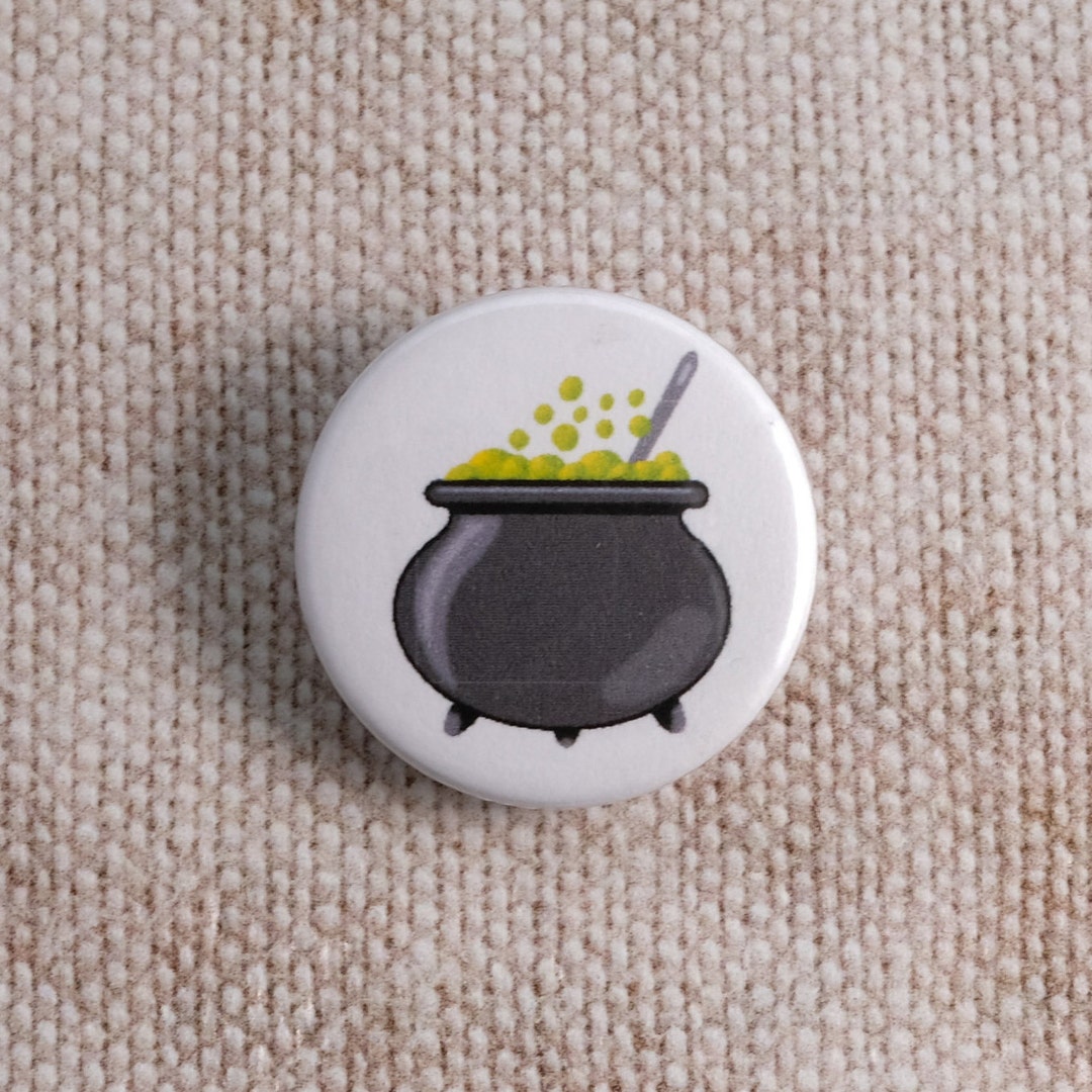 Bubbling Witches Cauldron Button Badge or Keyring - Etsy