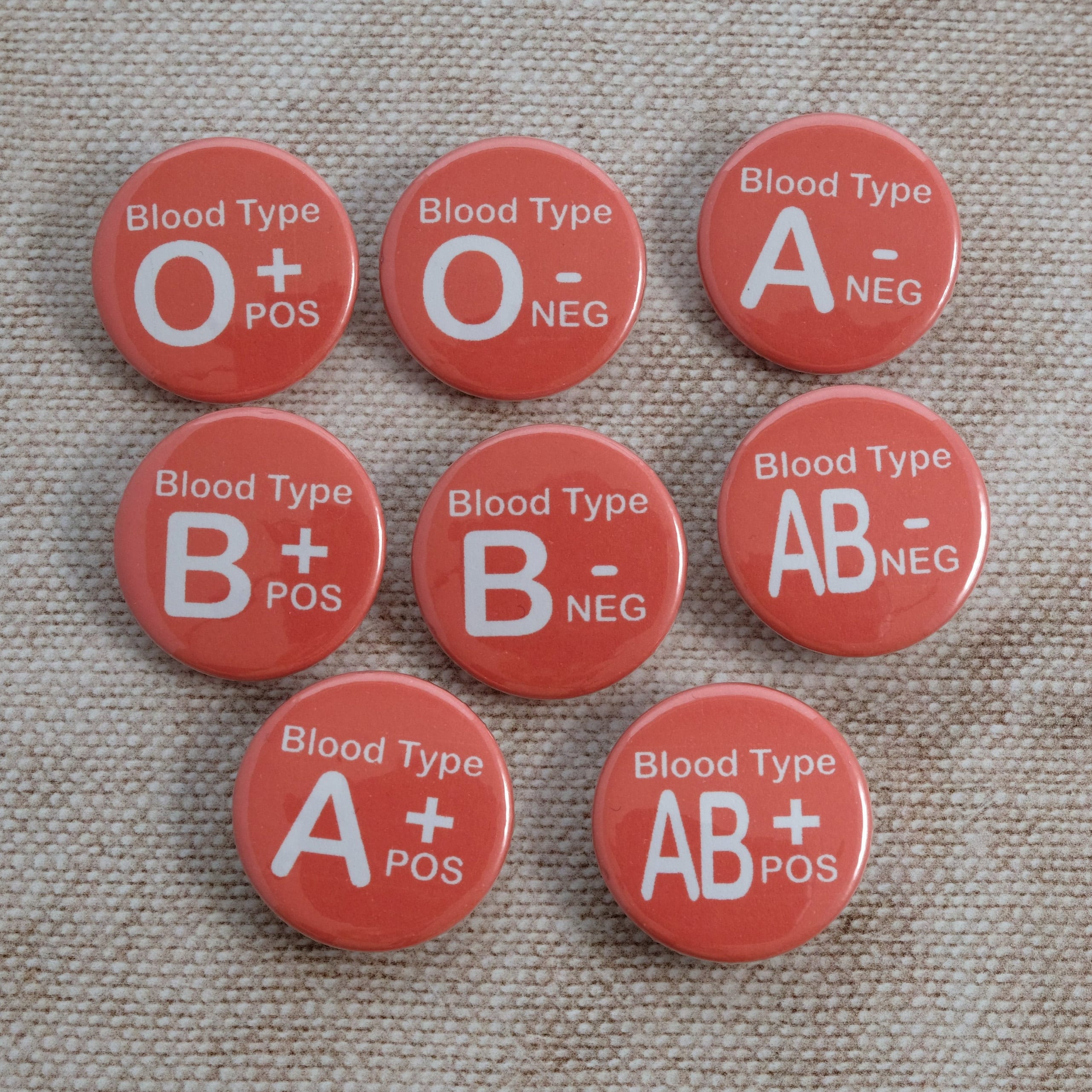 Blood Type Button Badges or Keyring - Etsy.de
