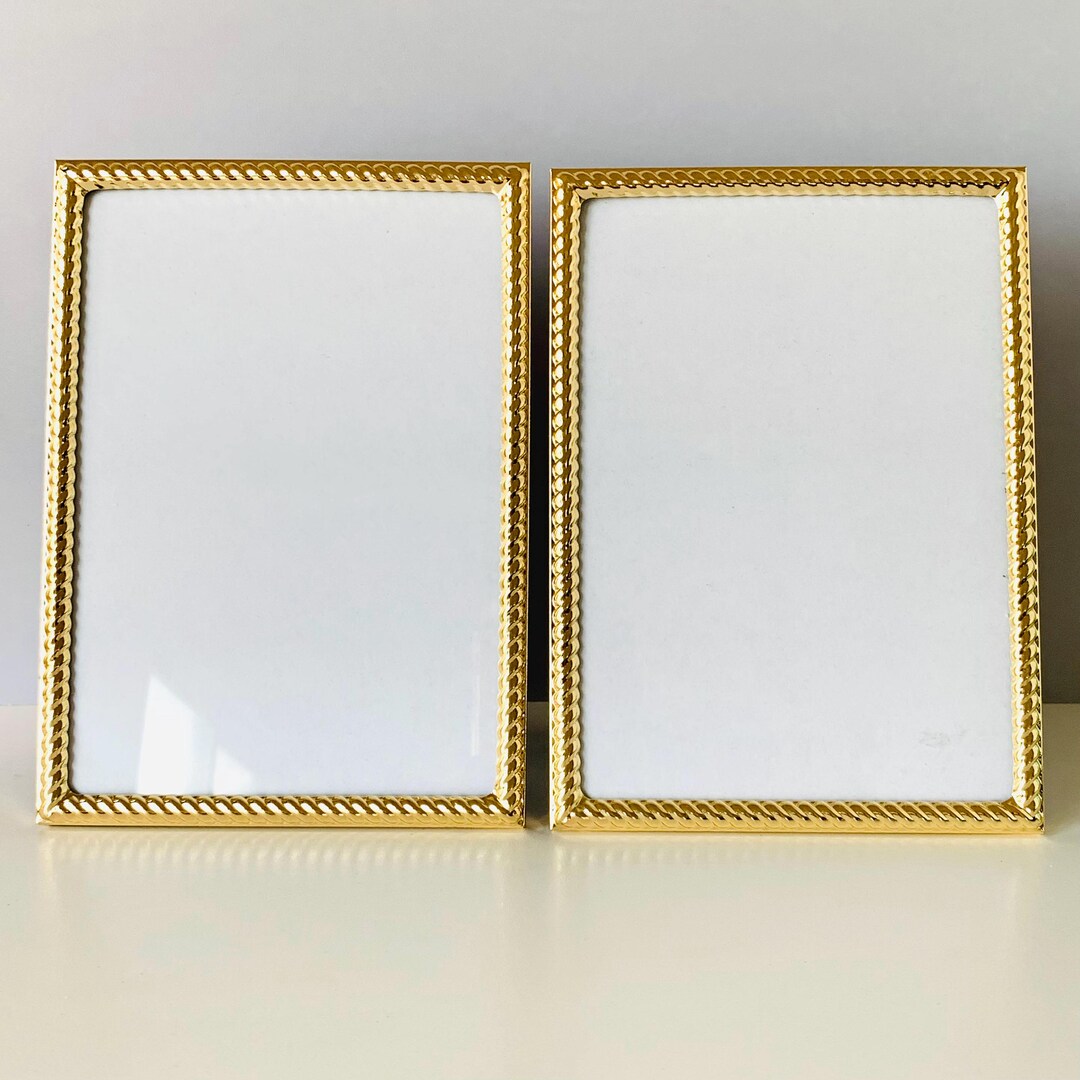 2 SHEFFIELD GOLD METAL Frames, Matching Sheffield Home Gold Tone ...