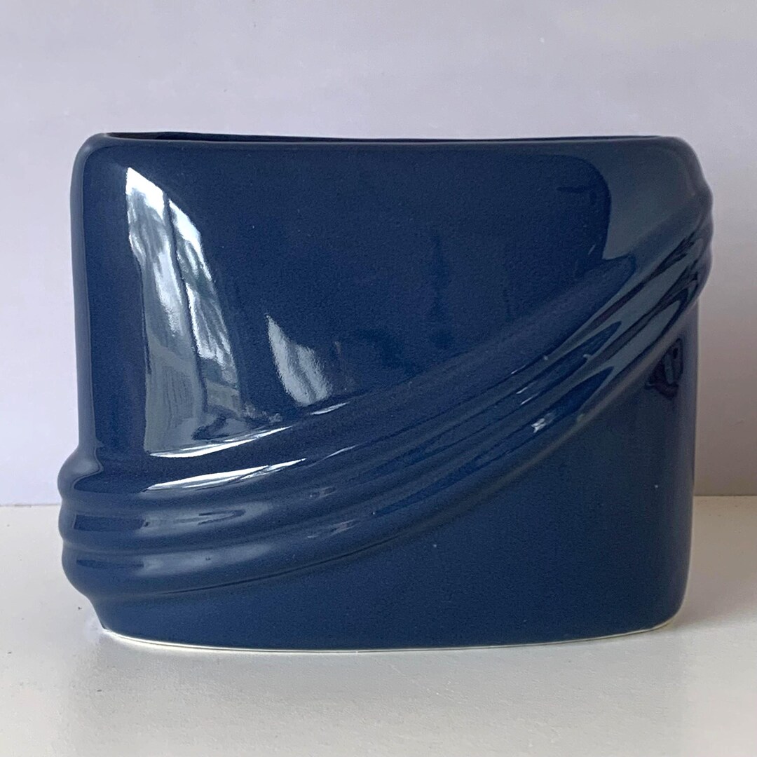 BLUE VASE PLANTER, Vintage Artmark Original Cerami, 4" Tall Blue Art ...