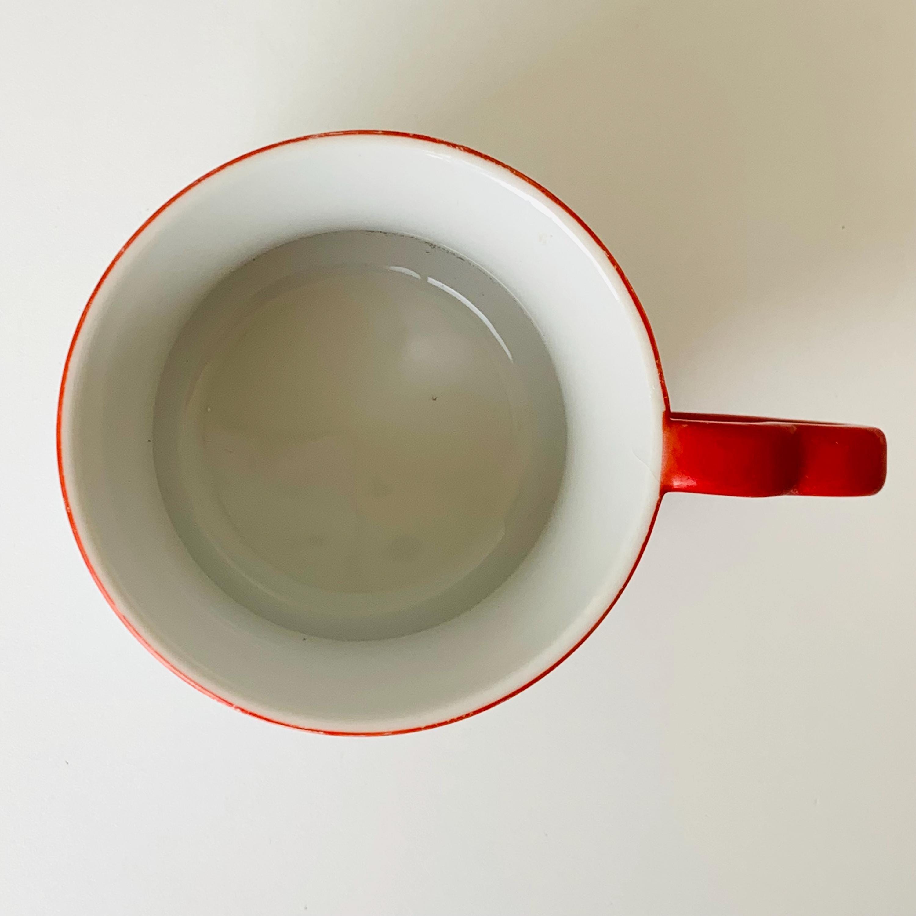 RED HEART HANDLE Coffee Cup, Vandor Imports 1978 White Ceramic Cup With ...