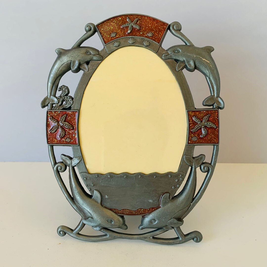 OVAL DOLPHINS METAL Frame Natures Reflections Agiftcorp - Etsy