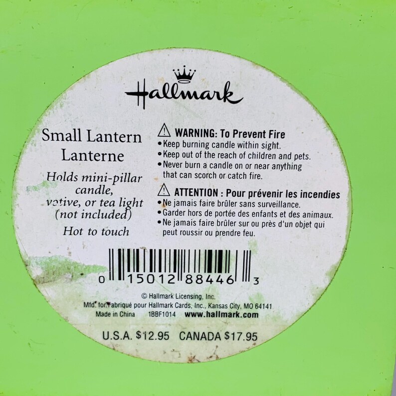 HALLMARK HANGING LANTERN, Green Hallmark Small Metal Lantern, for Small ...