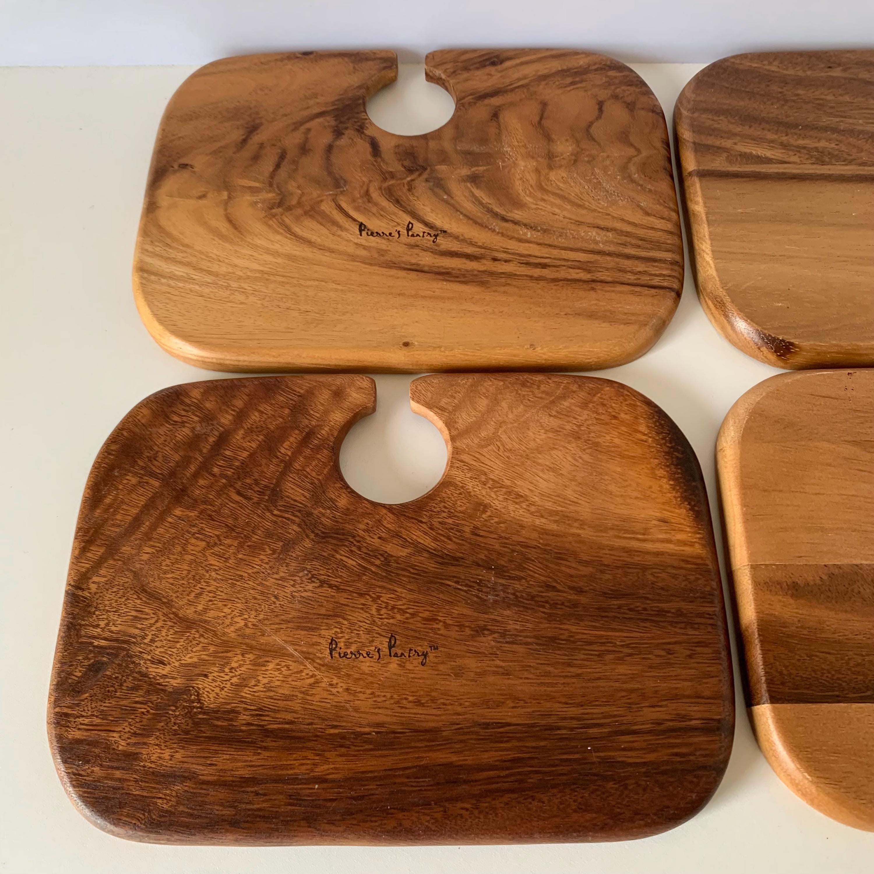 4 WOOD MINGLING TRAYS, Pierre's Pantry Wood Mingling Appetizer Wine ...