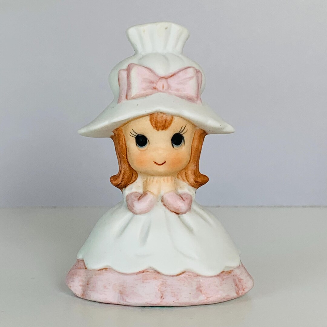 PORCELAIN BELL FIGURE, Little Girl Bell Figurine, Ceramic Bell Figure ...