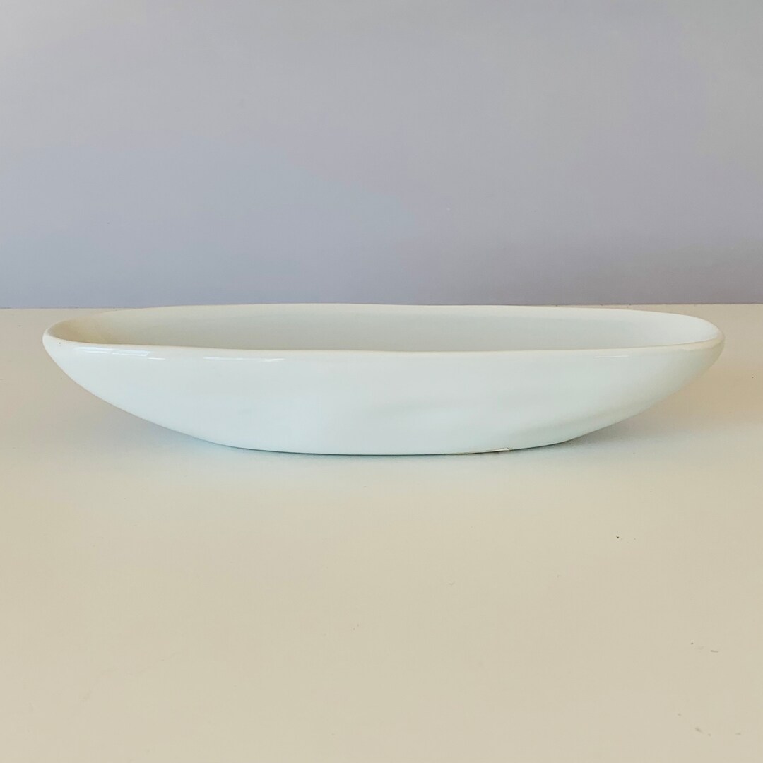 LONG DIP BOWL, 8” Ceramic Olive Tray Long Skinny Dip Condiment Serving ...