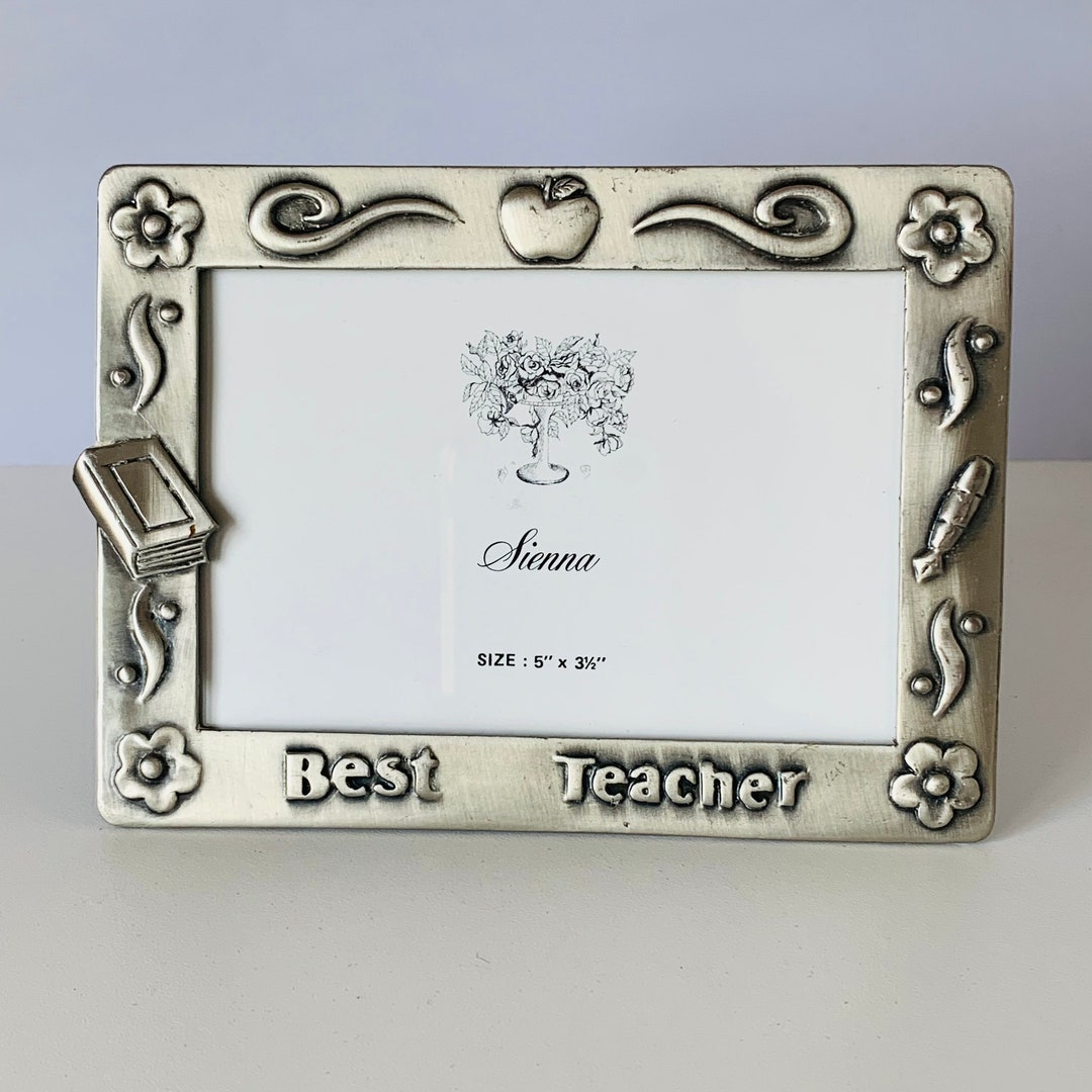 TEACHER PICTURE Frame, Best Teacher, Sienna Silver Tone 3D Metal ...