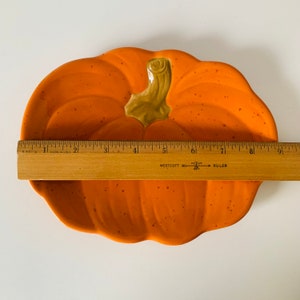 PUMPKIN SHAPE PLATE, 9 Wide Orange Ceramic Pumpkin Dish, at Home Co ...