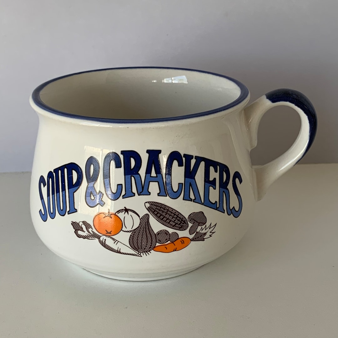 VINTAGE SOUP BOWL, 1980’s Vintage "soup and Crackers" Soup Bowl, Retro ...