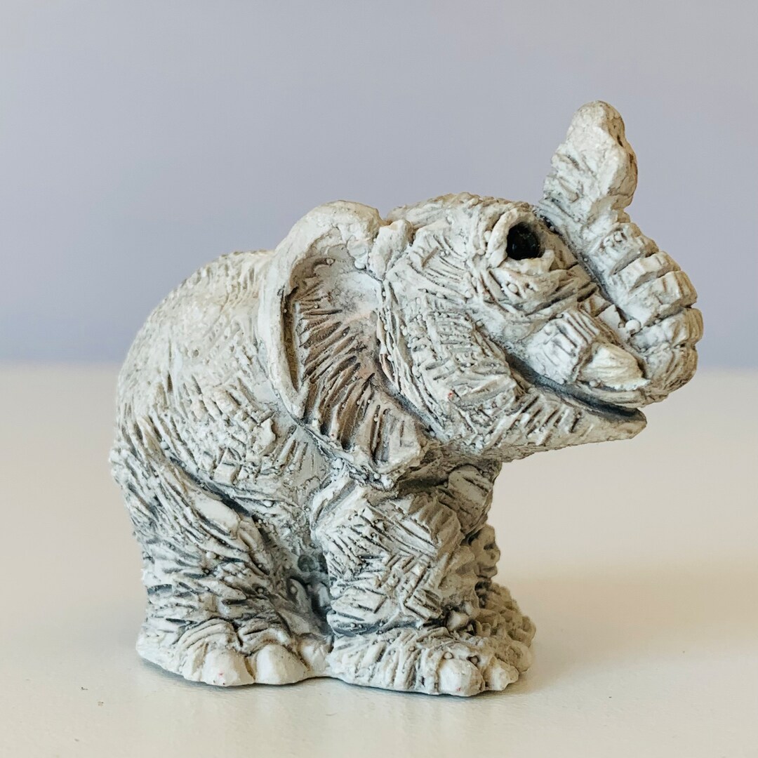 STONE CRITTERS ELEPHANT Figure, Carved Stone Art Figure, Stone Critters ...