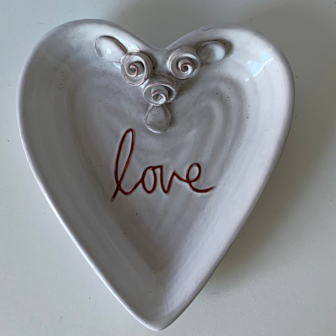 SILCESTRI LOVE HEART Dish, Silvestri Signed Sandra Magsamen Ceramic ...